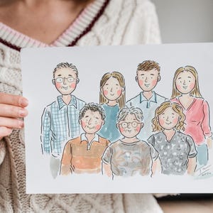 UNFRAMED - NO BACKGROUND Custom Family Portrait - Watercolour ...