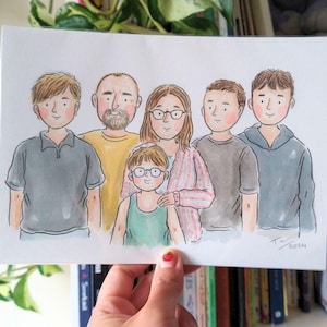 UNFRAMED - NO BACKGROUND Custom Family Portrait - Watercolour ...