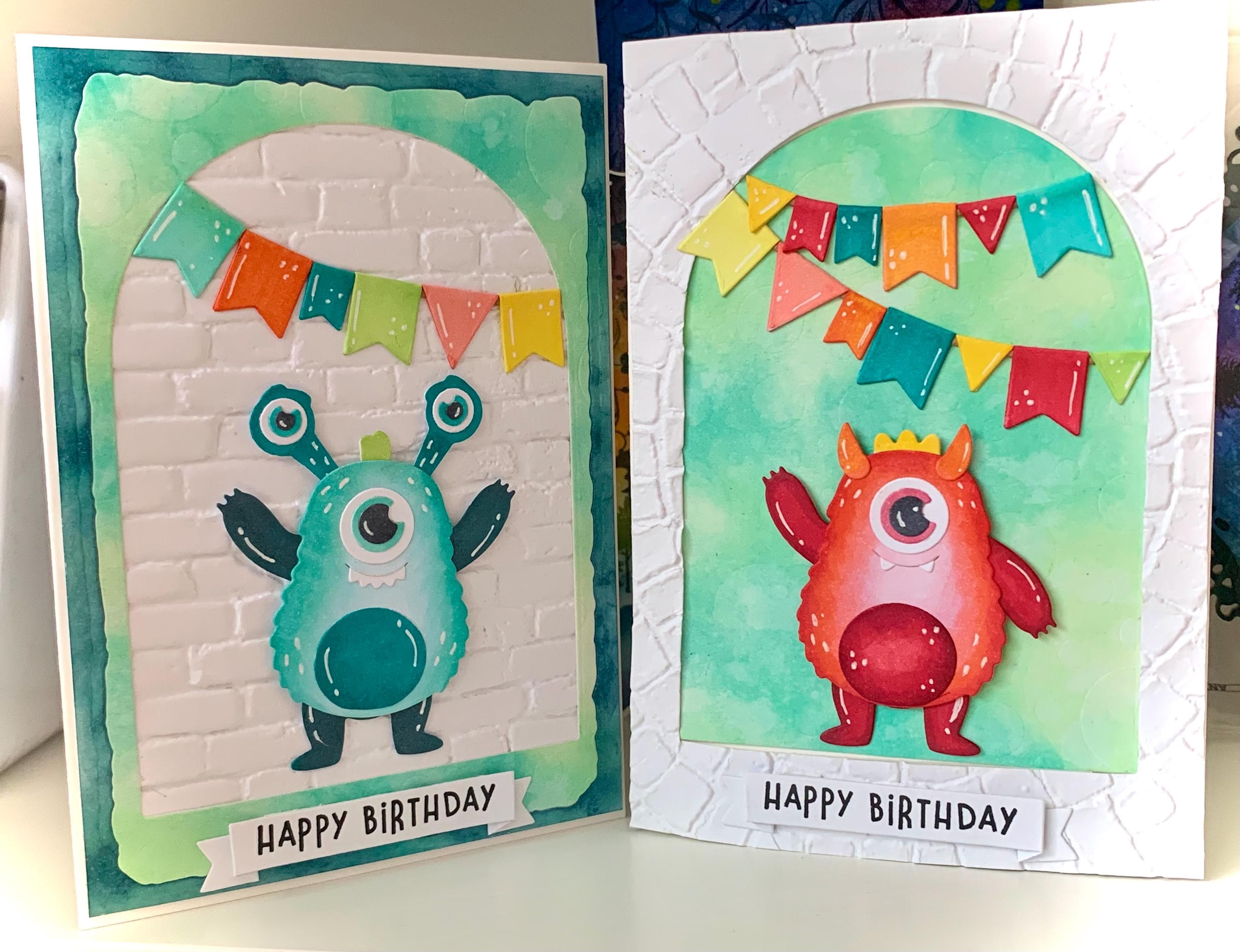 Handmade Monster Happy Birthday Card: Swinging Legs - Etsy