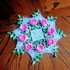 Roses Doily Lace - Coffee Geometric Coster in Shabby Cottage Style ...