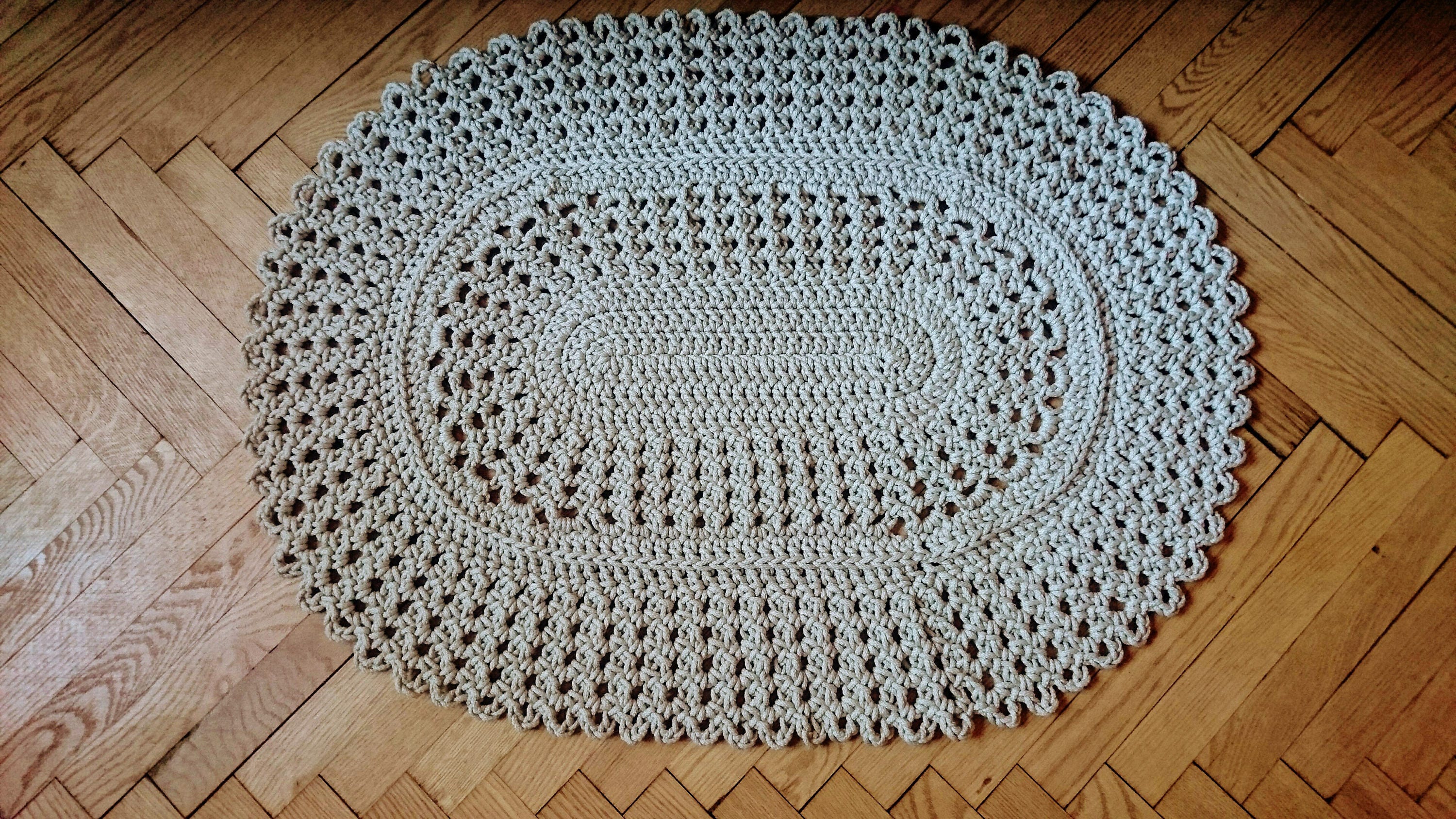 Crochet oval CASSIC rug nursery carpet small rug floor lace | Etsy