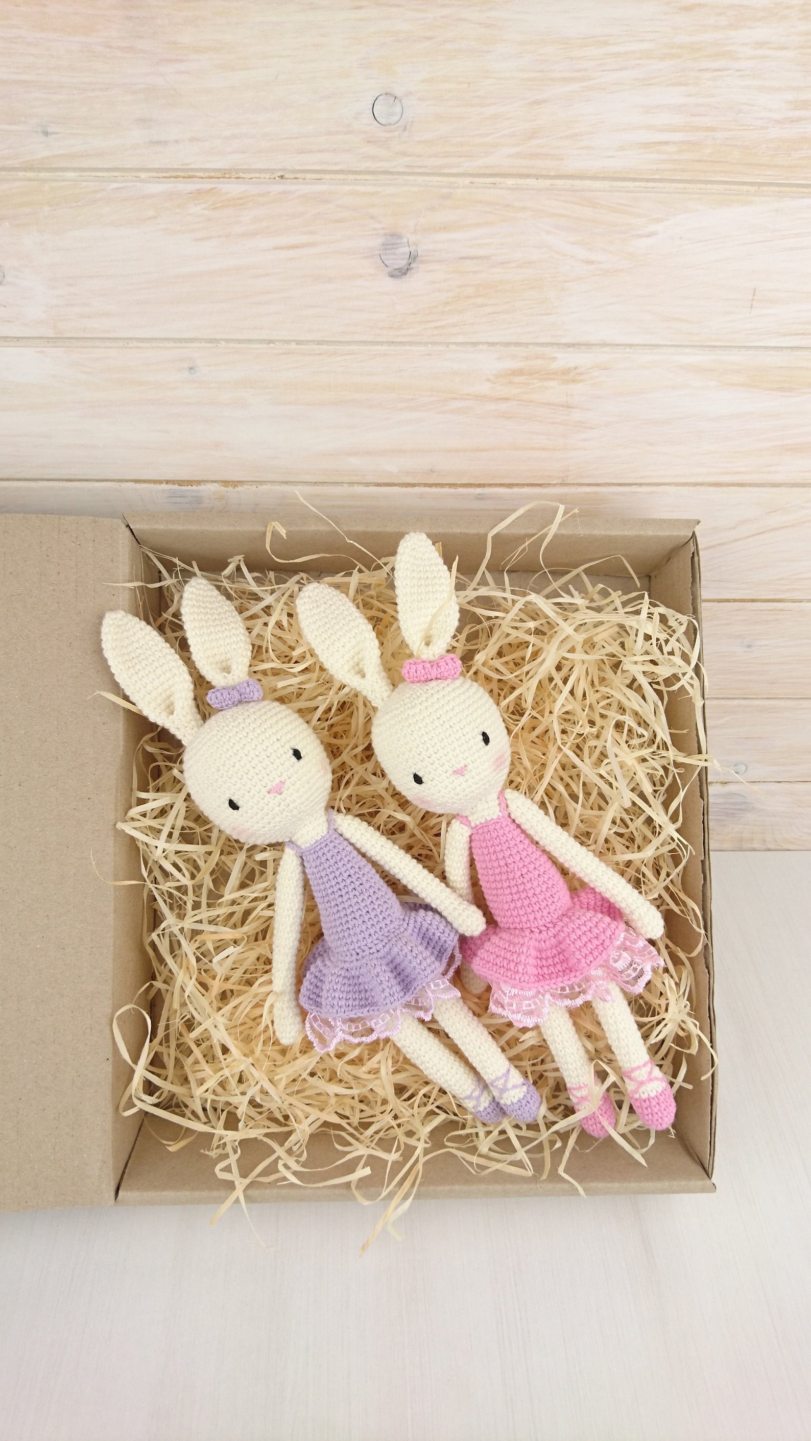 Ballerina Bunny Doll - Plush Toy for Dancer. Crochet Purple & Pink With ...