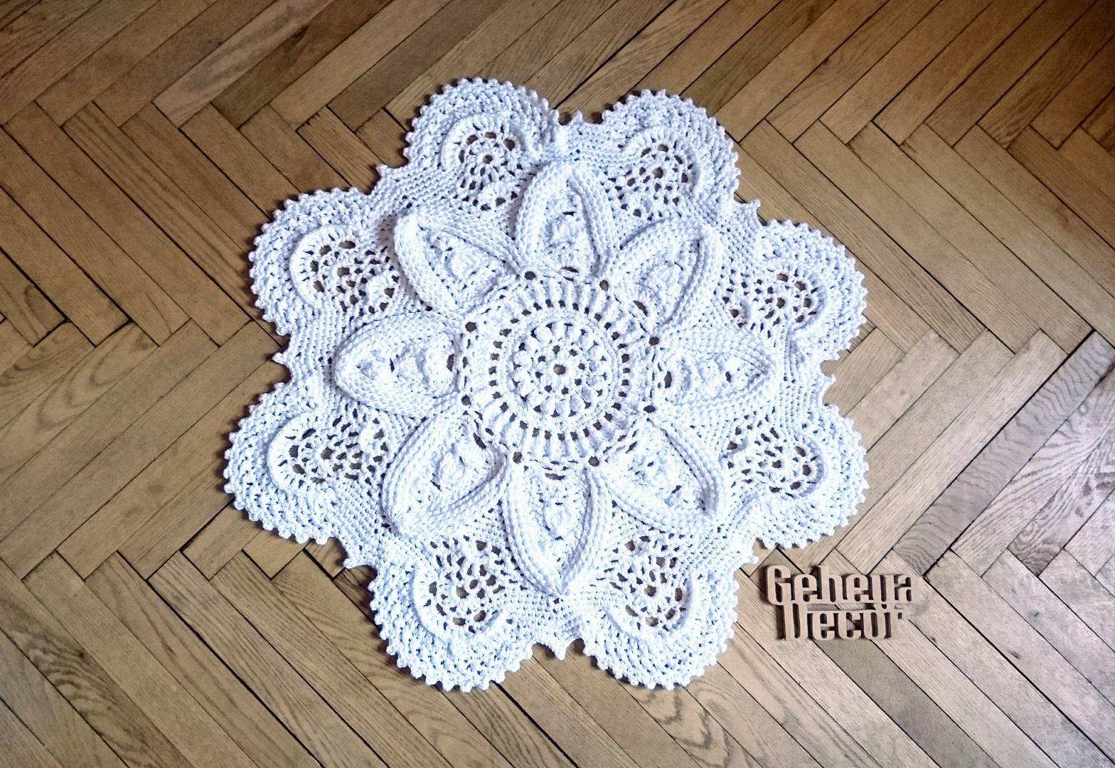 Crochet Rug Fundamental Creme White Color Handmade Carpet - Etsy