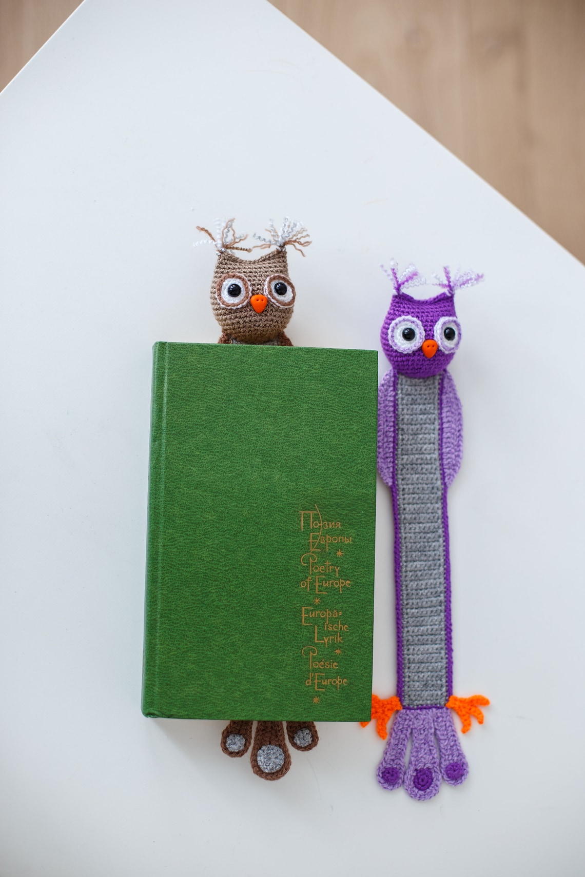 Crochet Owl Bookmark Stuffed Head Cute Marque Page - Etsy