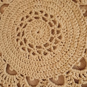 Crochet Round Rug FELICIA Cm Bed Side Baby Area Rug Floor Lace Carpet ...