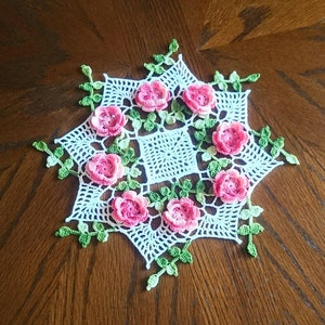 Roses Doily Lace - Coffee Geometric Coster in Shabby Cottage Style ...