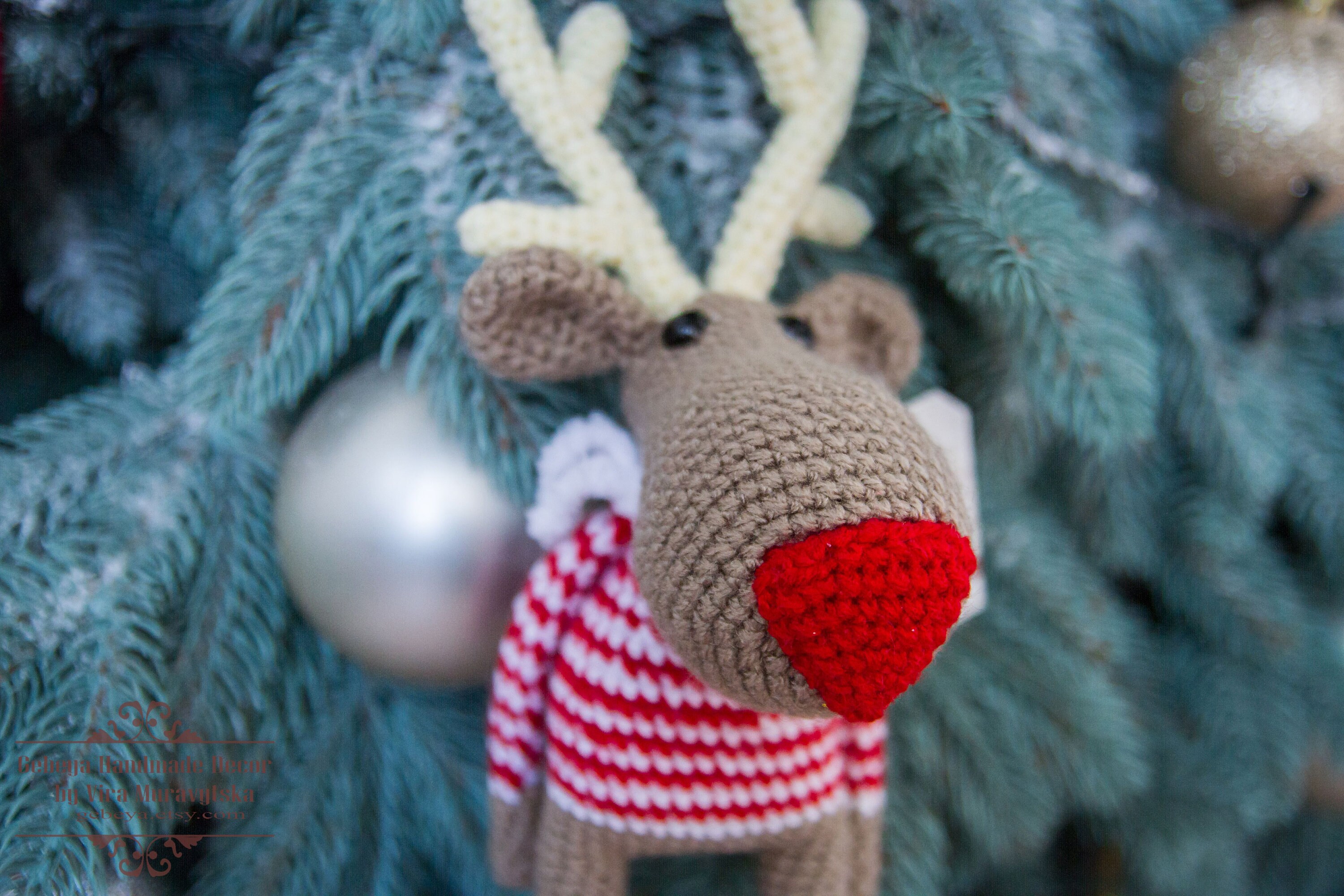 Crochet Rudolph Reindeer Toy: Handmade Woodland Nursery Decor - Etsy