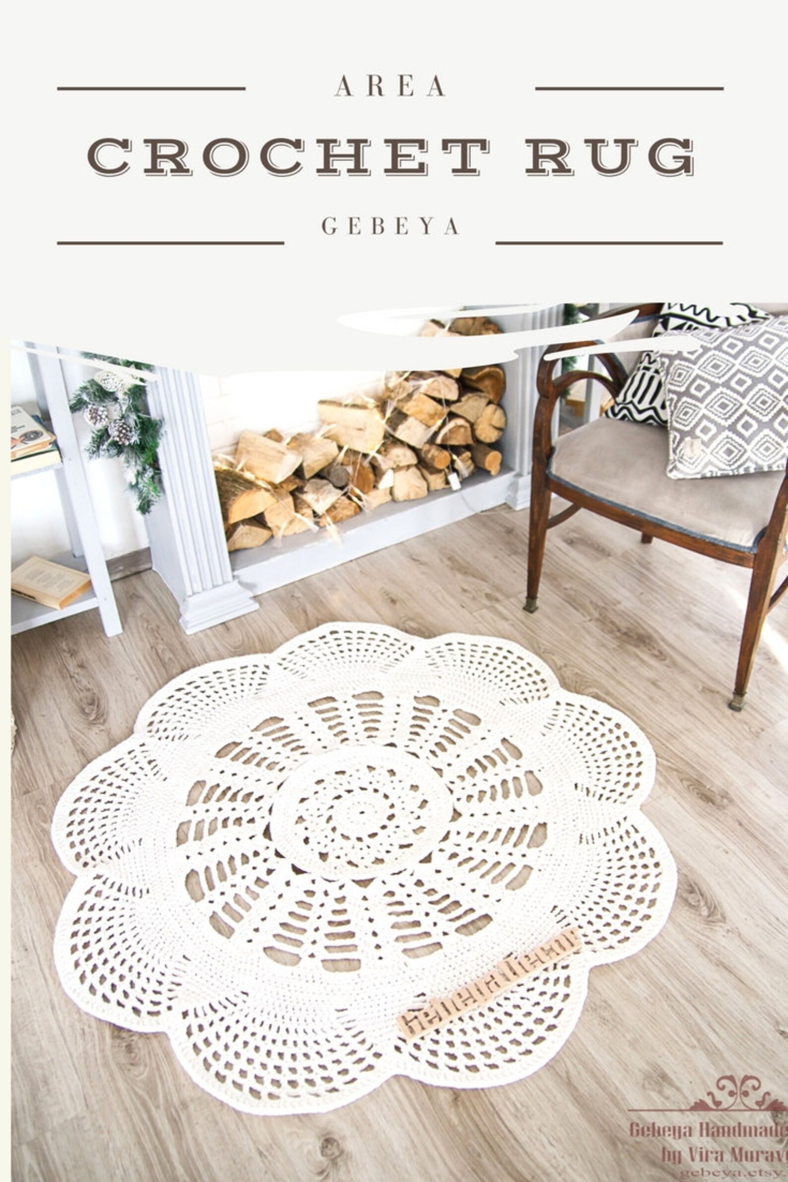 Area Rug Crochet Carpet Cotton Area Farmhouse Rug EMILY - Etsy