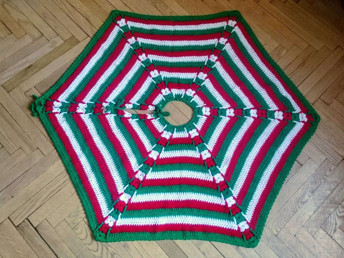 Christmas Tree Skirt the Best for Xmas Eve Decor. Crochet - Etsy