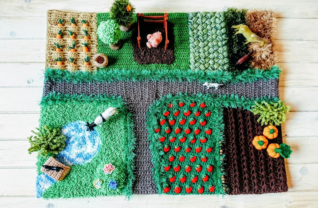 Crochet Farm Playmat: Sensory Toddler Activity Mat - Etsy