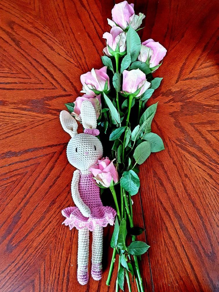 Ballerina Bunny Doll Plush Toy for Dancer. Crochet Purple & - Etsy