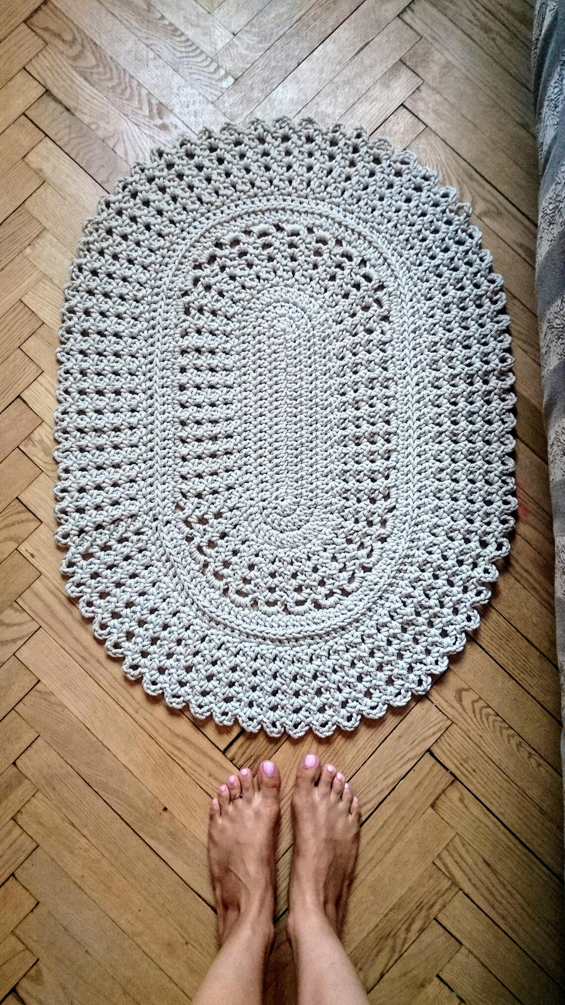 Crochet Oval CASSIC Rug Nursery Carpet Small Rug Floor Lace - Etsy