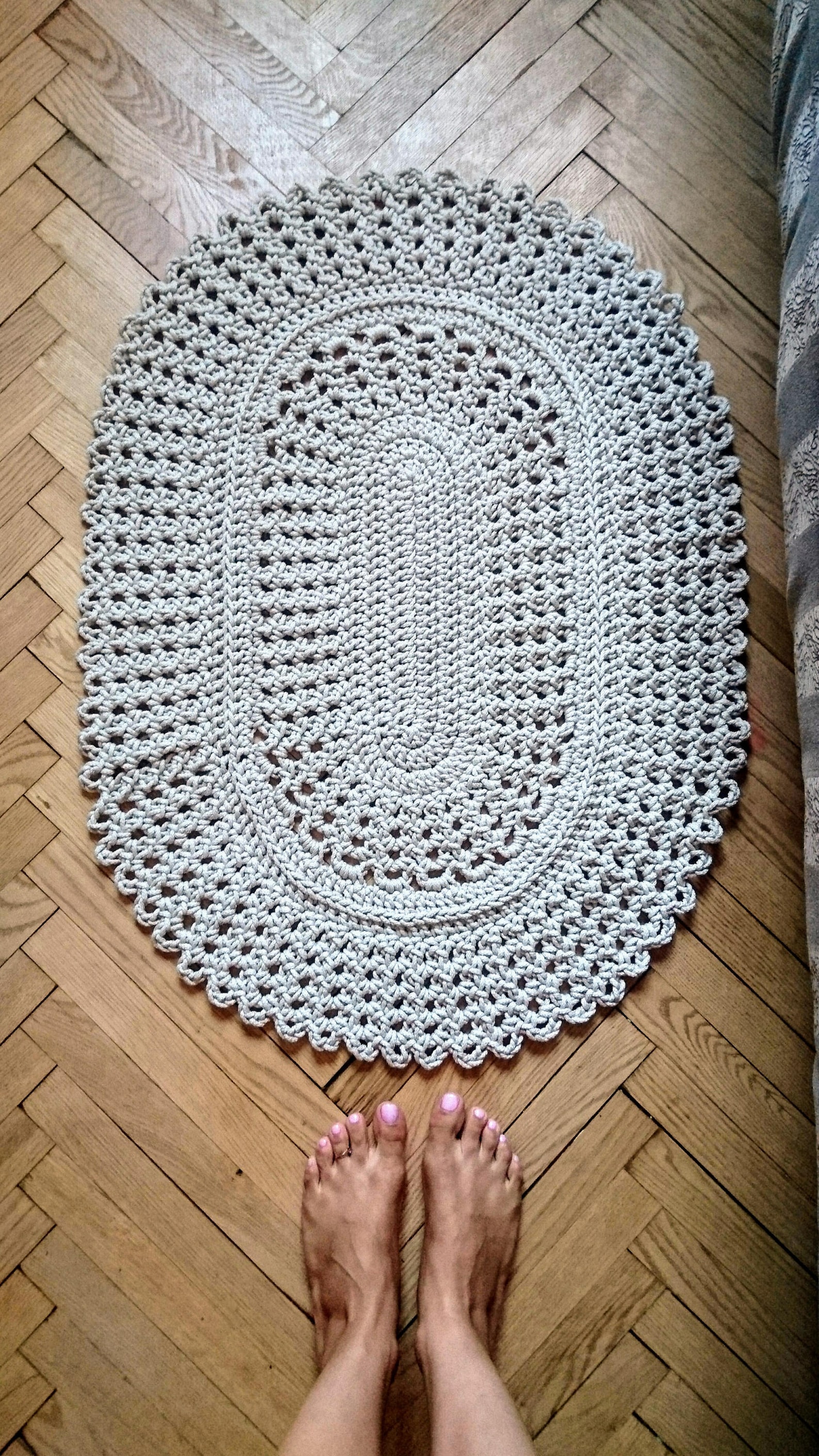 Crochet Oval CASSIC Rug Nursery Carpet Small Rug Floor Lace - Etsy