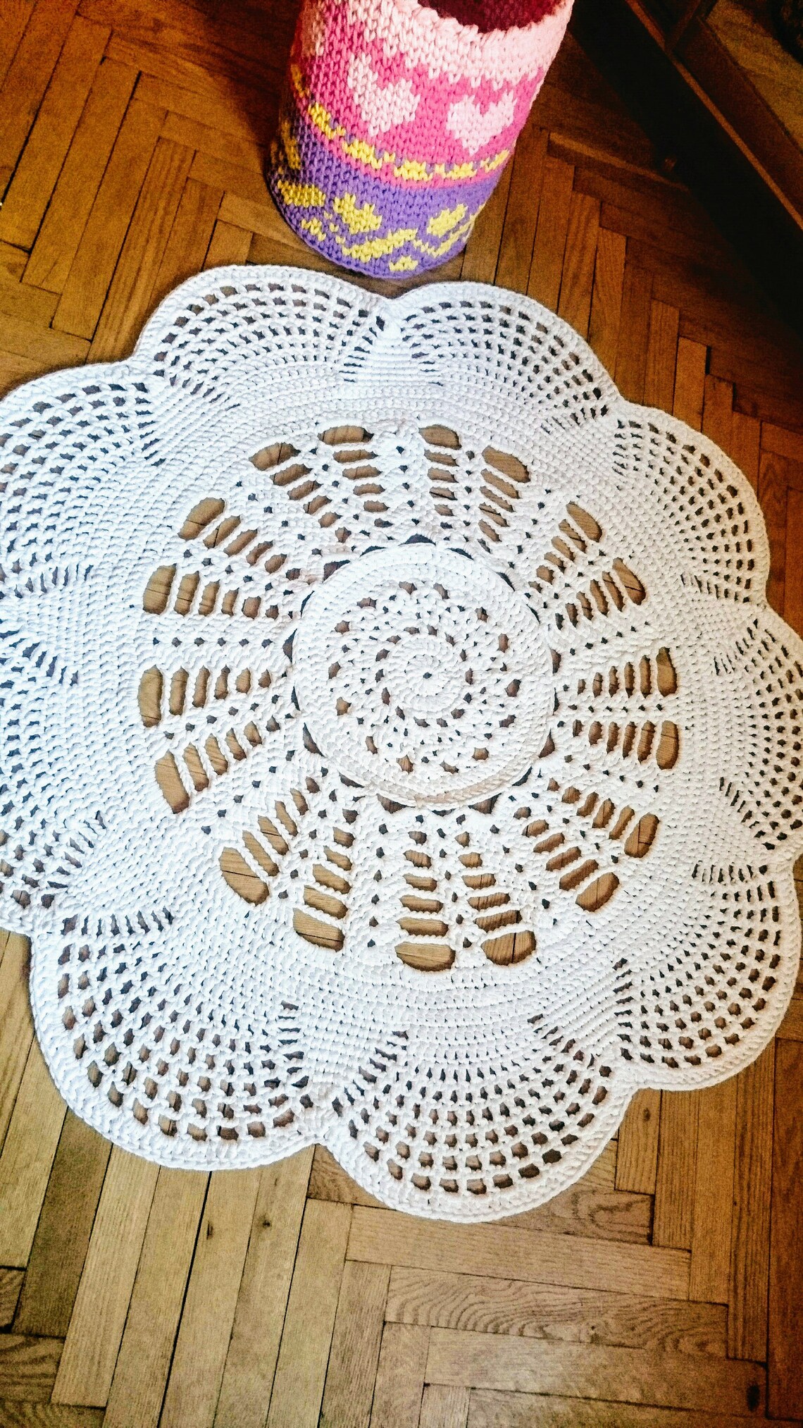 Area Rug Crochet Carpet Cotton Area Farmhouse Rug EMILY - Etsy