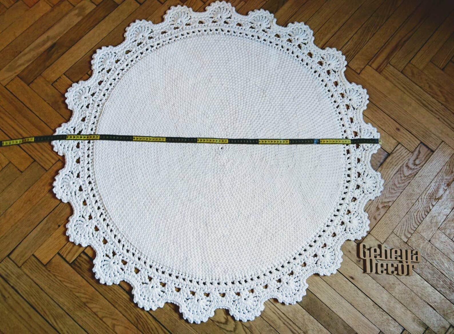 Round Circle White Textured Rug Under the Bed and Dining - Etsy