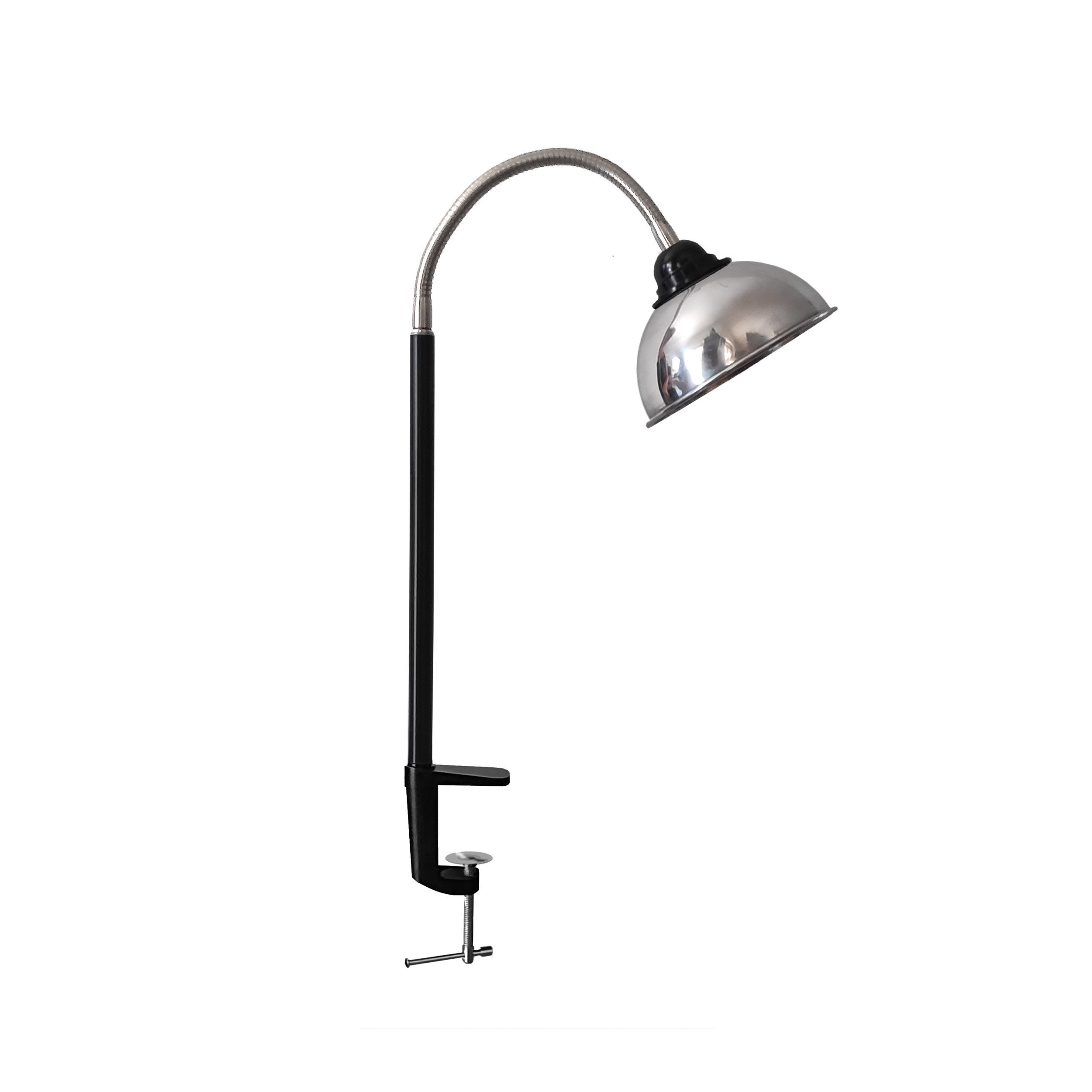 Silver & Black Metal Clamp Lamp. Work and Study Lamp With a - Etsy