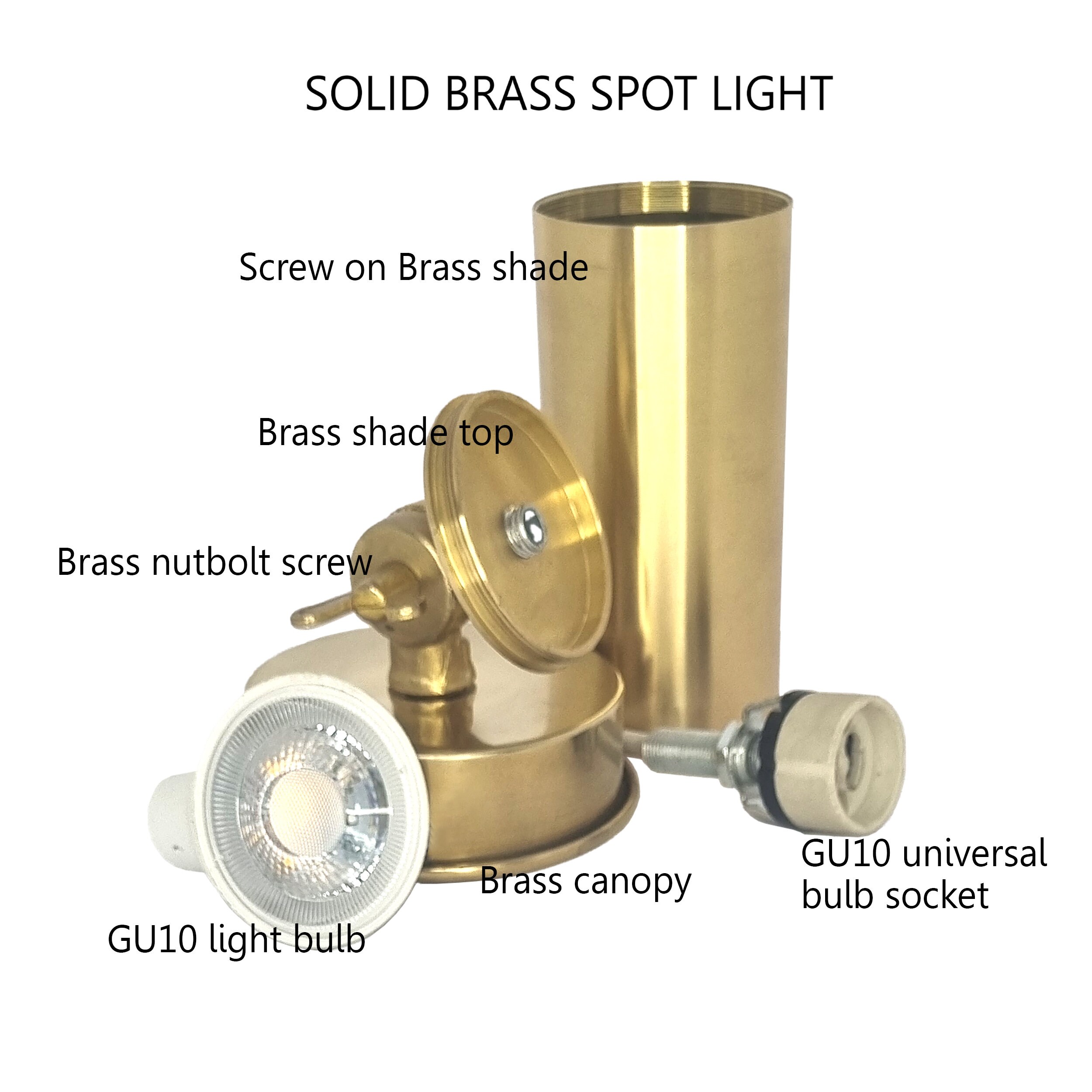 Directional Solid Brass GU10 Led Spotlight Bulb, Adjustable With a ...