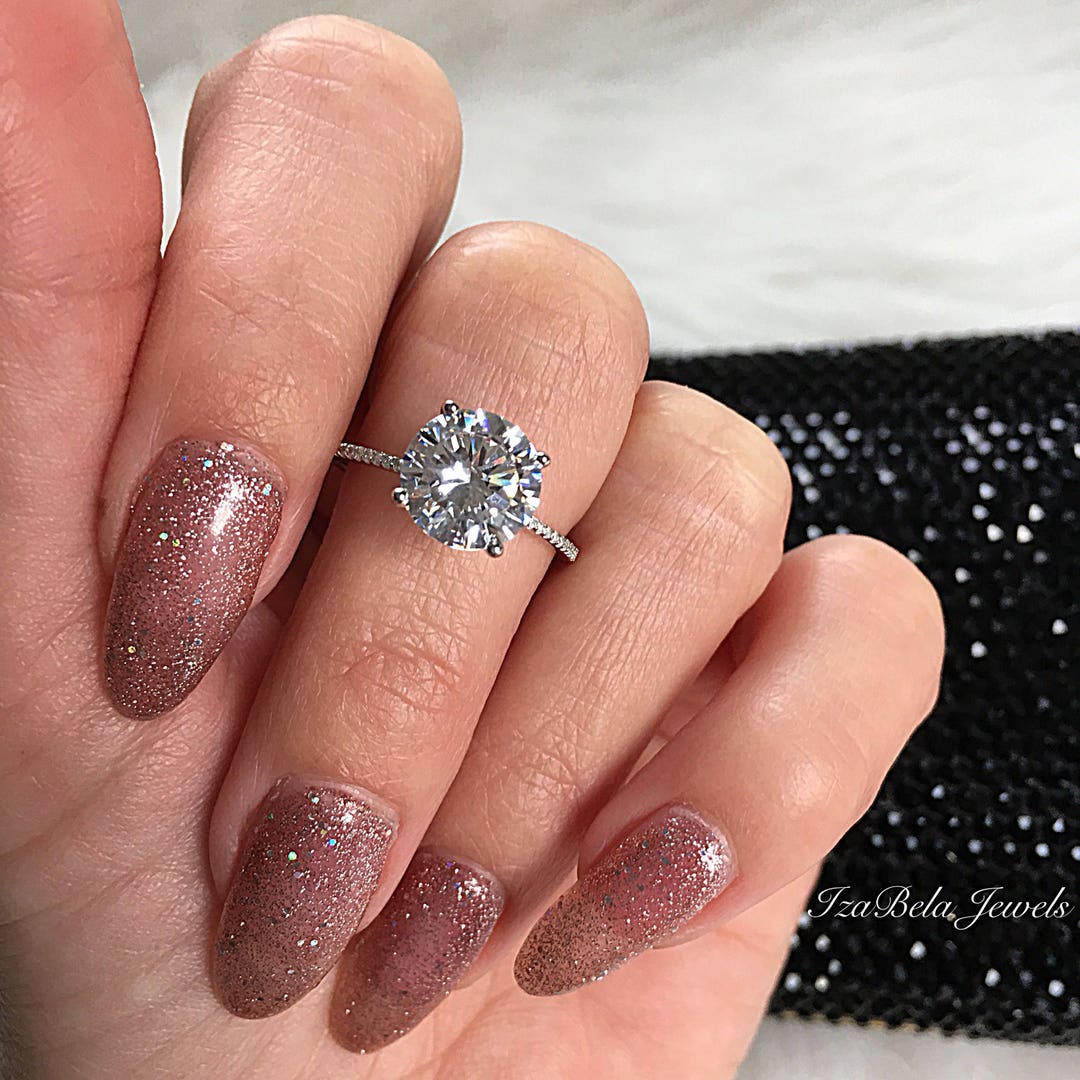 Joy Ring. 925 Sterling Silver and High Shine 3 Carat Cubic Zirconia ...