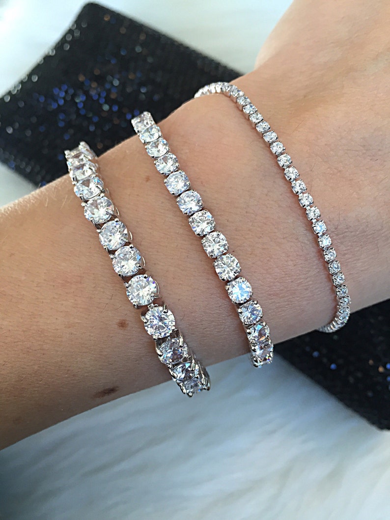 3 Colors 3 Sizes Classic Tennis Bracelet Cubic Zirconia And Etsy