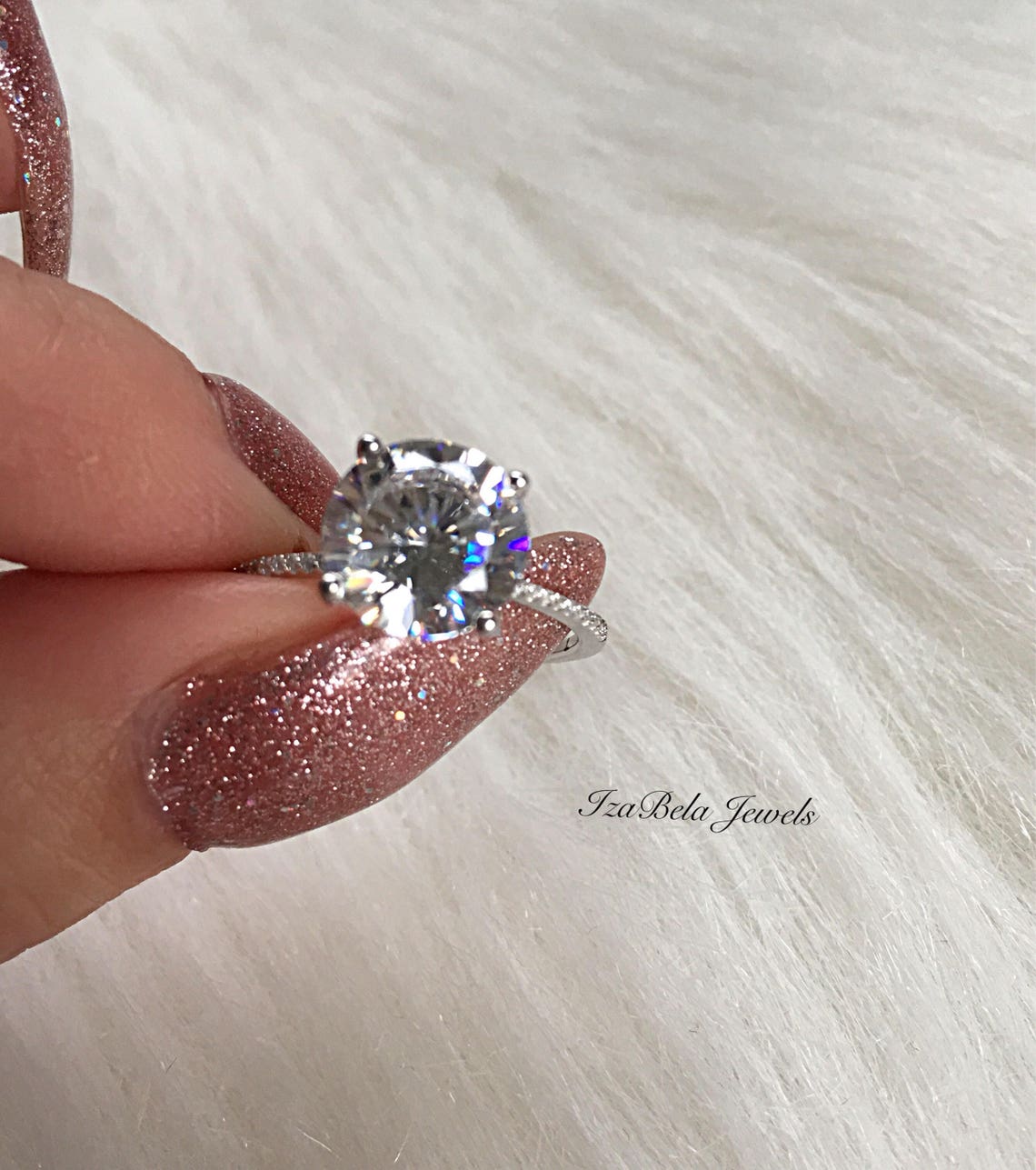 Joy Ring. 925 Sterling Silver and High Shine 3 Carat Cubic | Etsy