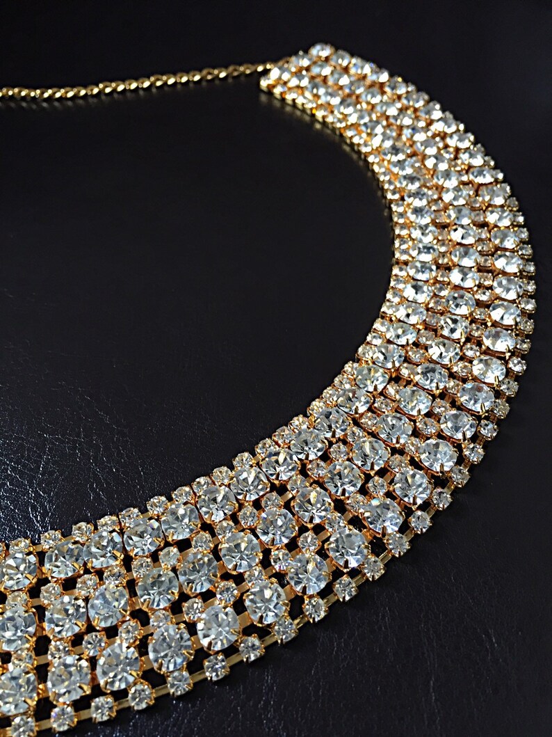 Uma Choker. Unique Gold Choker with Sparkly Crystals. Trendy | Etsy