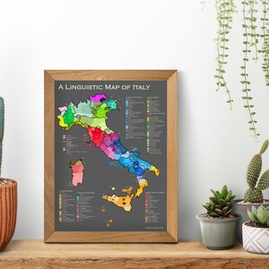 A Linguistic Map of Italy - Limited Edition Giclée Print in Various A ...