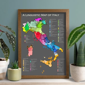 A Linguistic Map of Italy - Limited Edition Giclée Print in Various A ...