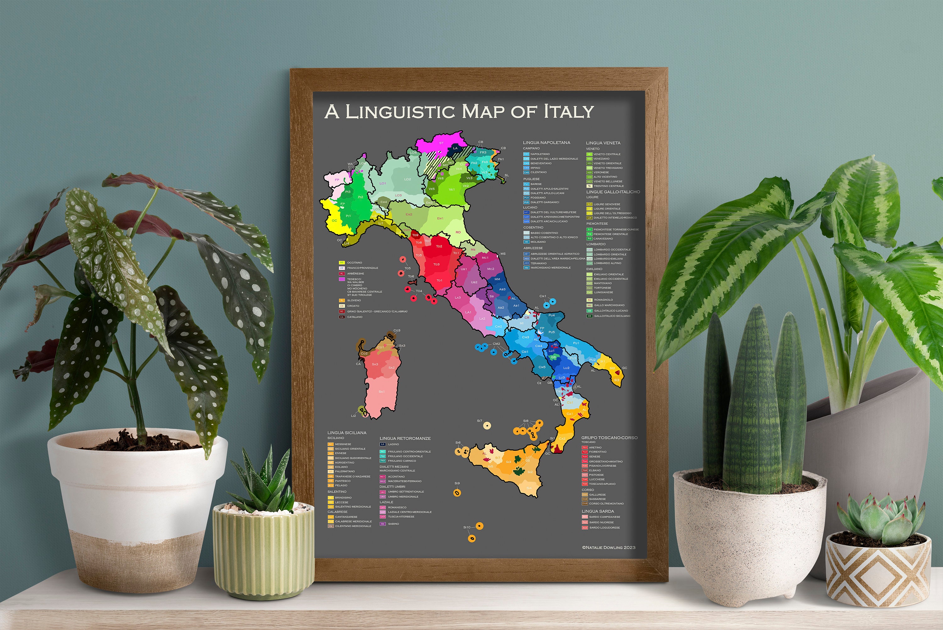 A Linguistic Map of Italy - Limited Edition Giclée Print in Various A ...