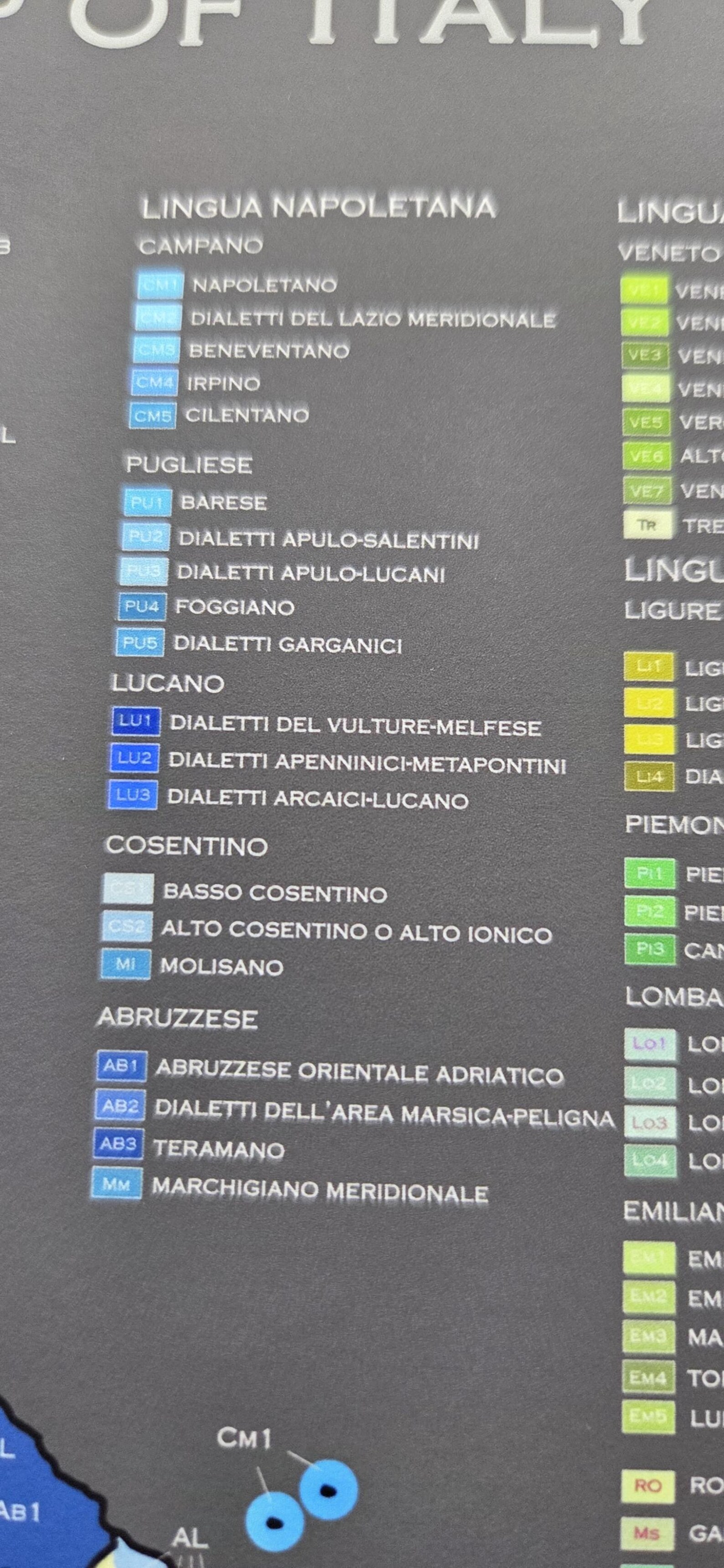 A Linguistic Map of Italy - Limited Edition Giclée Print in Various A ...