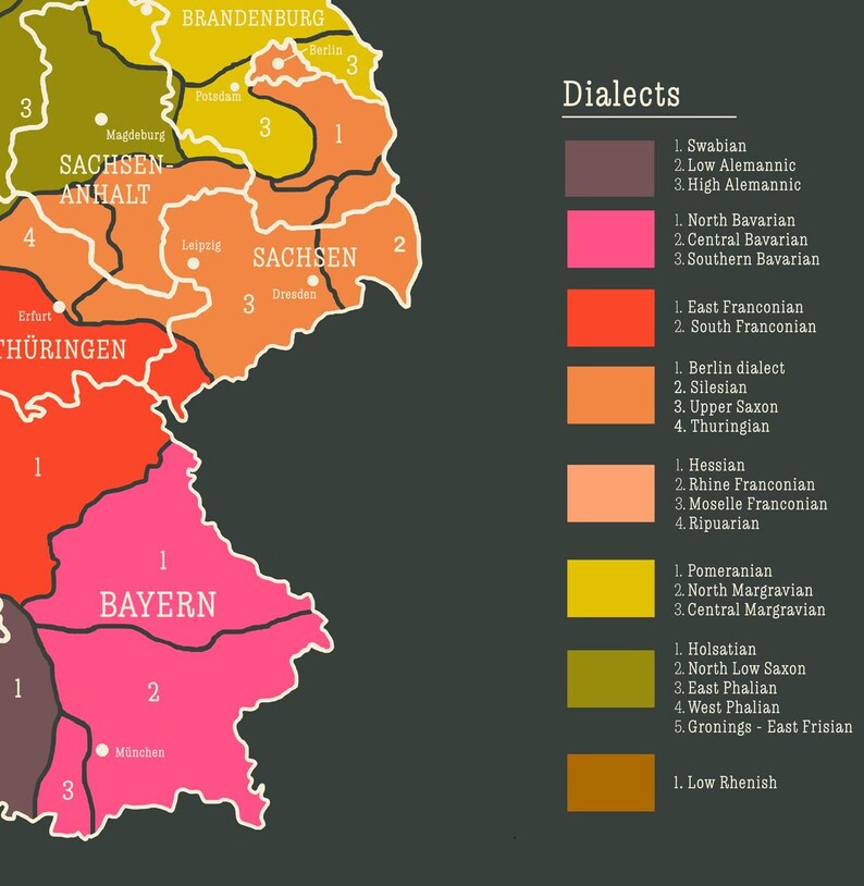 NEW EDITION - Dialects, States, State Flags and Major Cities of Germany ...