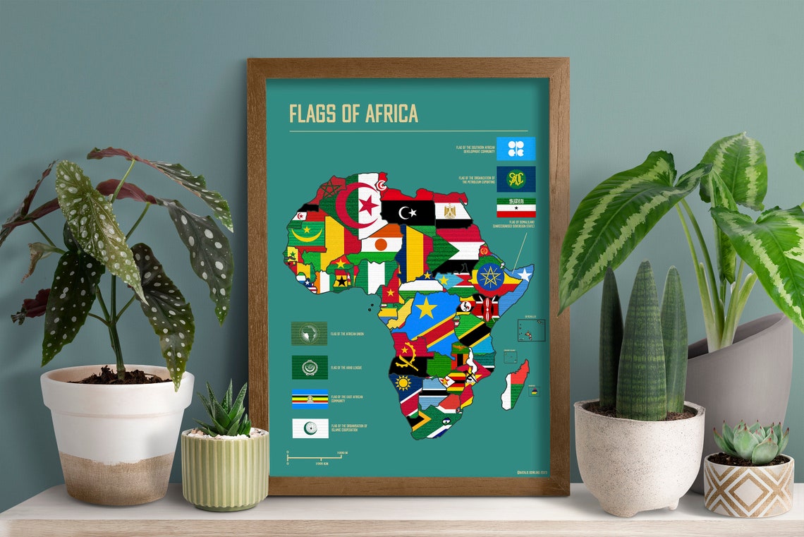 The Flags of Africa - Limited Edition Giclée Print in Various A Sizes ...