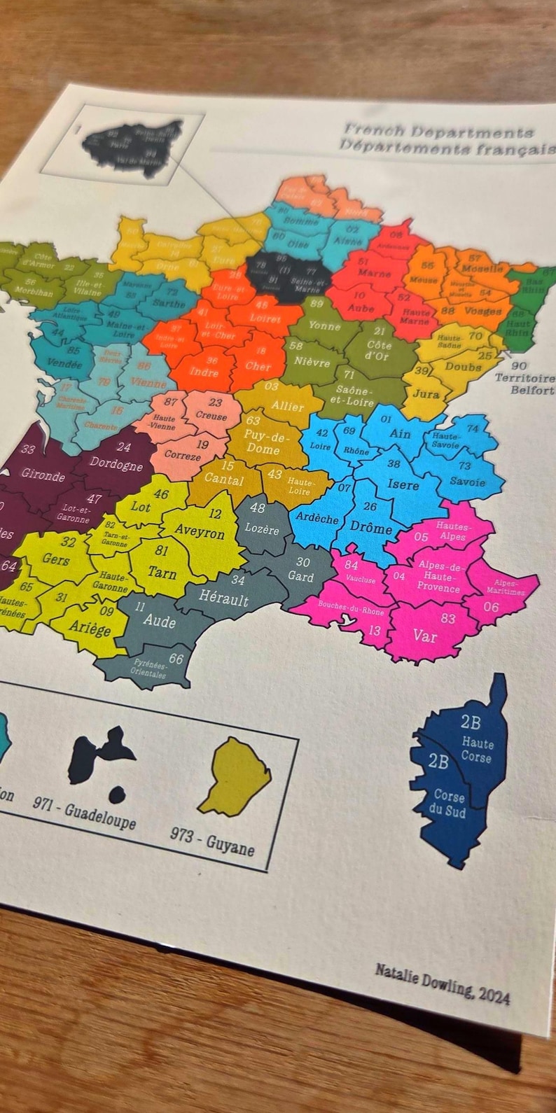 NEW EDITION French Departments - Giclée Print in Standard A Sizes (A1 ...