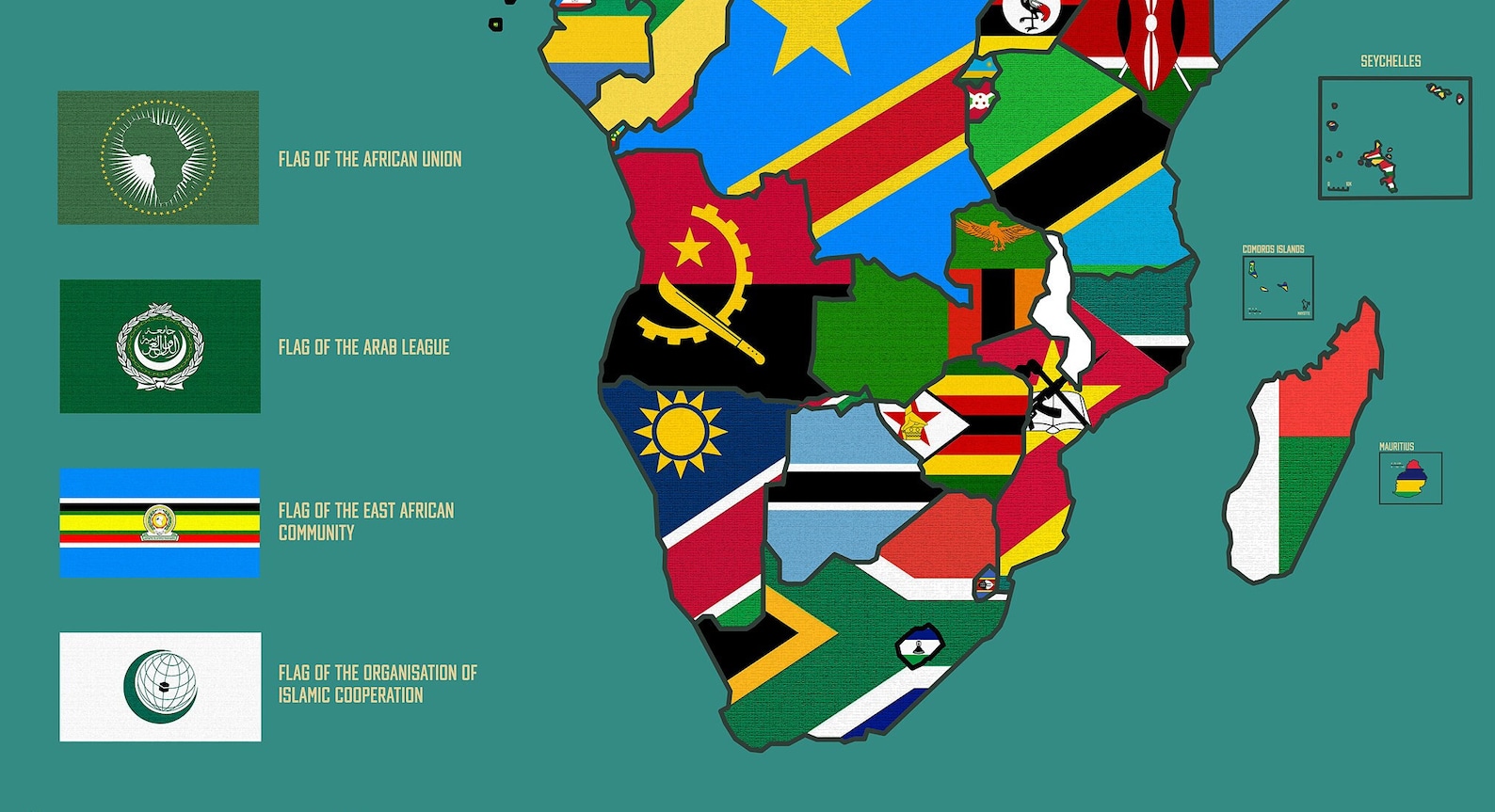 The Flags of Africa Limited Edition Giclée Print in Various A Sizes A1 ...