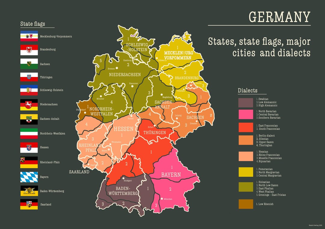 NEW EDITION - Dialects, States, State Flags and Major Cities of Germany ...