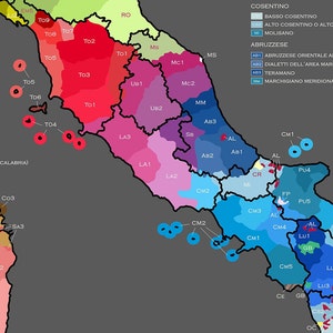 A Linguistic Map of Italy - Limited Edition Giclée Print in Various A ...