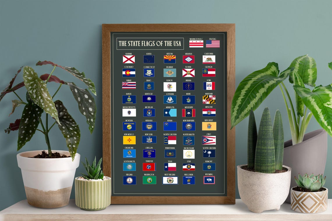 NEW EDITION* USA State Flags - Printable Artwork. Standard File Sizes ...
