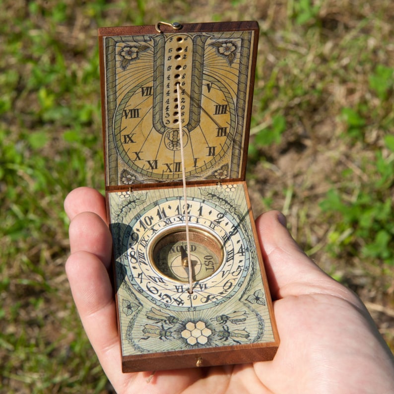 Handmade Sundial Compass Watch / Working Sundial / Replica of 16th ...