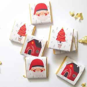 Christmas Mini Personalised Chocolate , Cute Christmas Motifs, Pack of ...