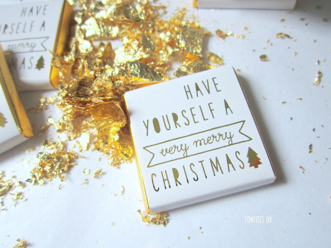 Christmas Mini Personalised Chocolate Merry Christmas White - Etsy UK