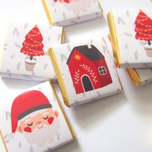 Christmas Mini Personalised Chocolate , Cute Christmas Motifs, Pack of ...