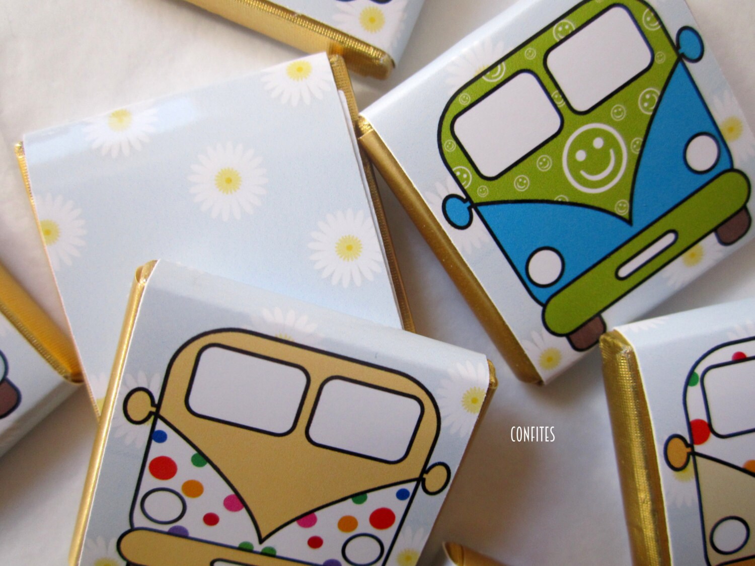 Camper Van Personalised Chocolate Favours Camper Van Party - Etsy UK