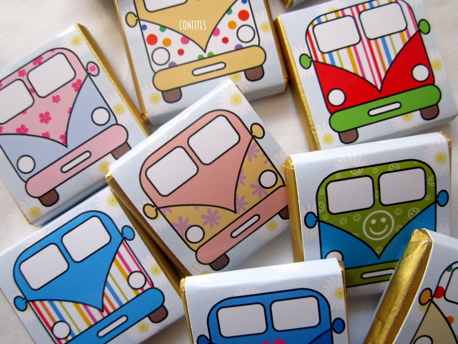 Camper Van Personalised Chocolate Favours Camper Van Party - Etsy UK