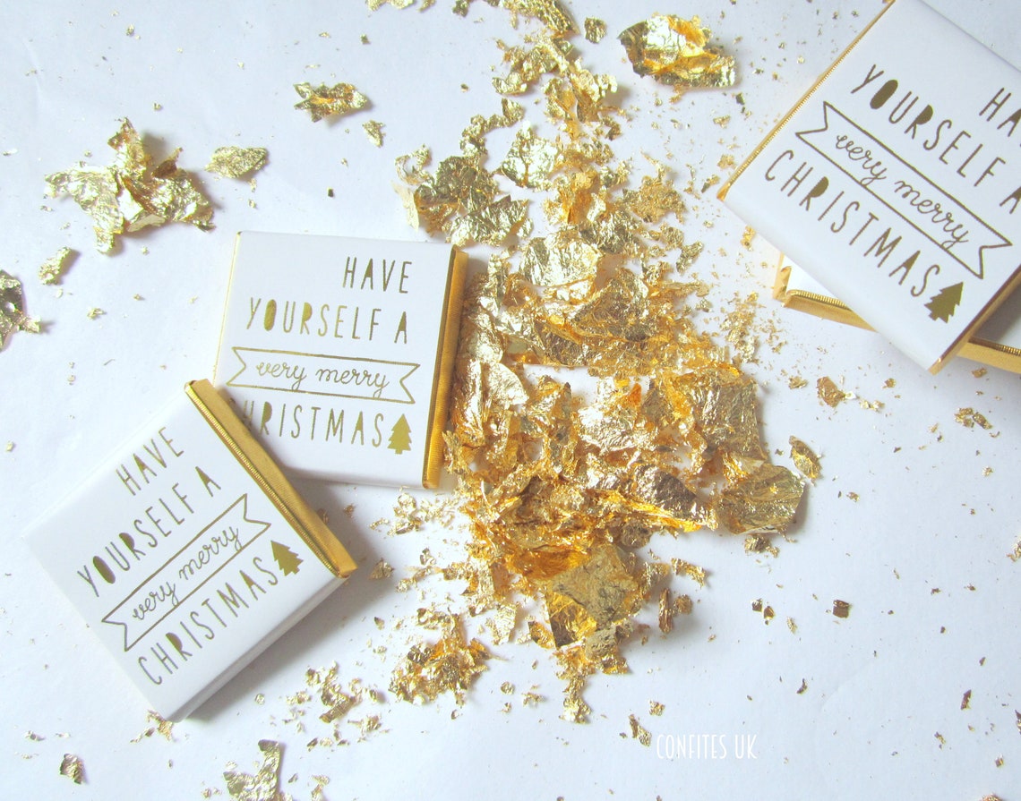 Christmas Mini Personalised Chocolate Merry Christmas White - Etsy UK