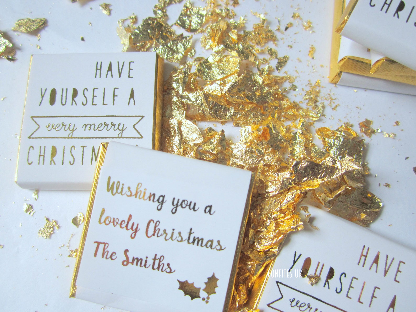 Christmas Mini Personalised Chocolate Merry Christmas White - Etsy UK