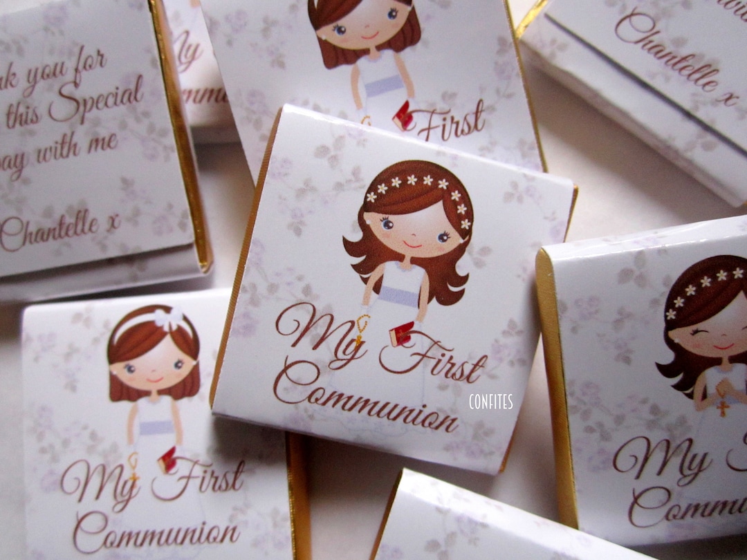 First Holy Communion Chocolate Favours for Girls – Custom Guest Gifts ...