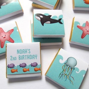Under the Sea, Mini Personalised Chocolates, Party Favours, Birthday ...