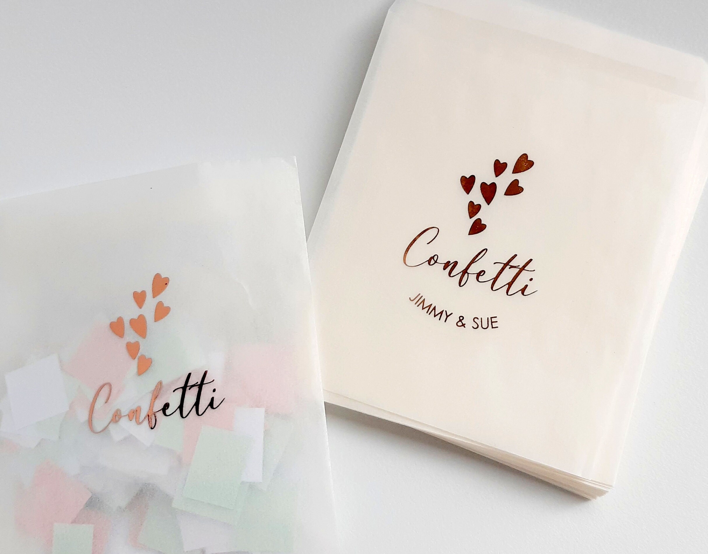 Confetti Glassine Bags Wedding Confetti Rose Gold Confetti | Etsy UK