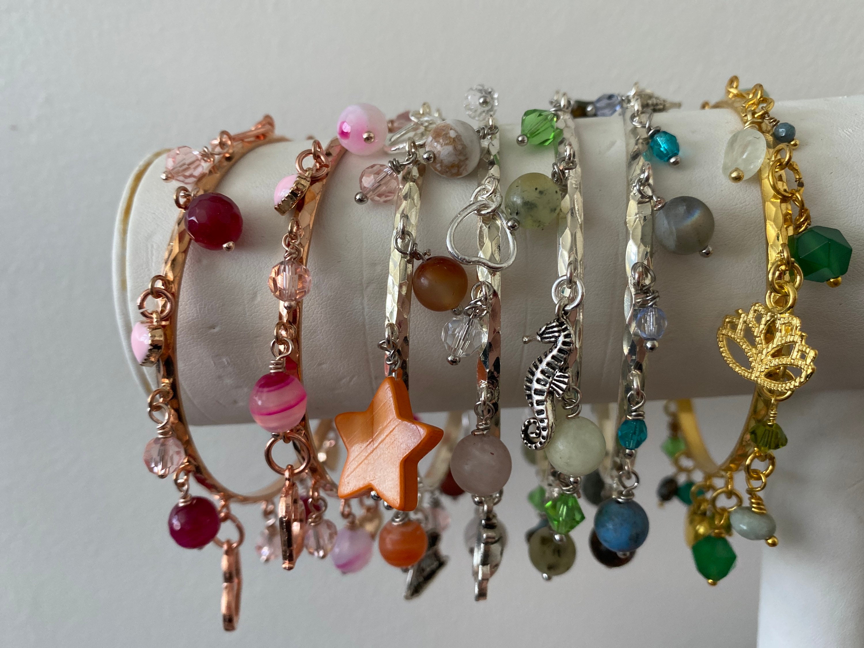 Beautiful Stacker Charm Bangles in Different Colours. Free UK Delivery ...
