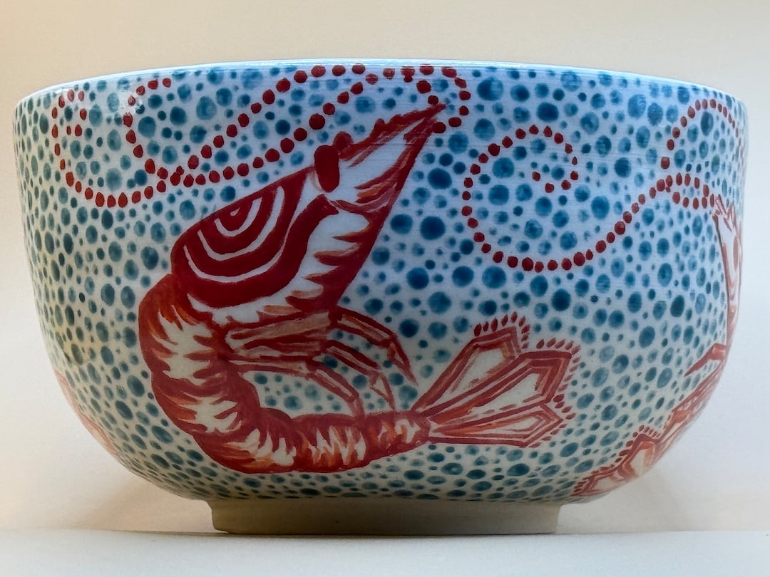HANDMADE CERAMIC SHRIMP Ramen/gumbo Bowl Handpainted - Etsy