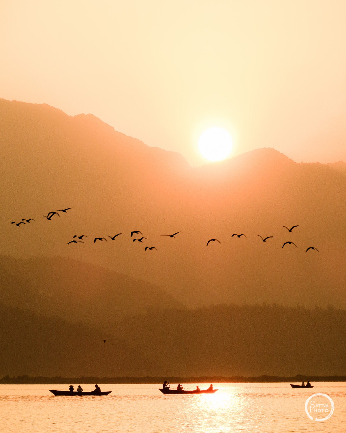 Nepal Sunset Picture, Phewa Lake Sunset, Nepal Prints, Home Art, Fine ...